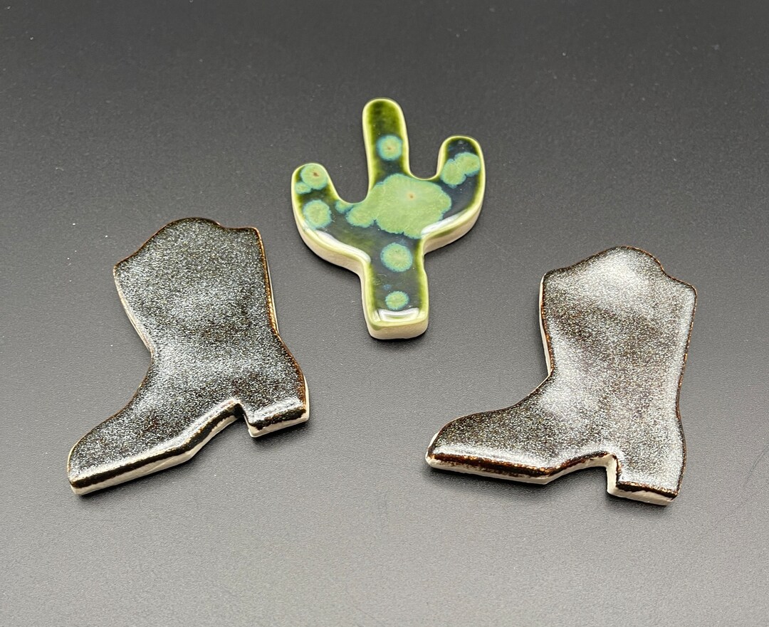 Ceramic Cowboy Boots, and Ceramic Cactus. Mosaic Boots and Cactus ...