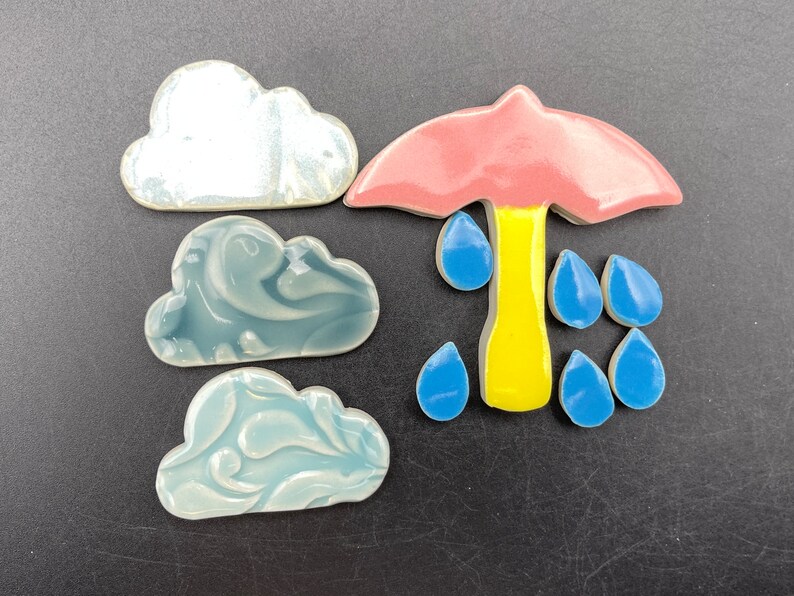Ceramic Umbrella, Clouds, Rain Mosaic Tiles. Mosaic Tiles, Porcelain ...