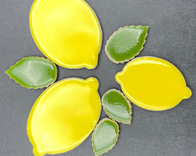 Ceramic Mosaic Tile Lemons. Lemon Tiles Handmade by Fabulousfungi - Etsy