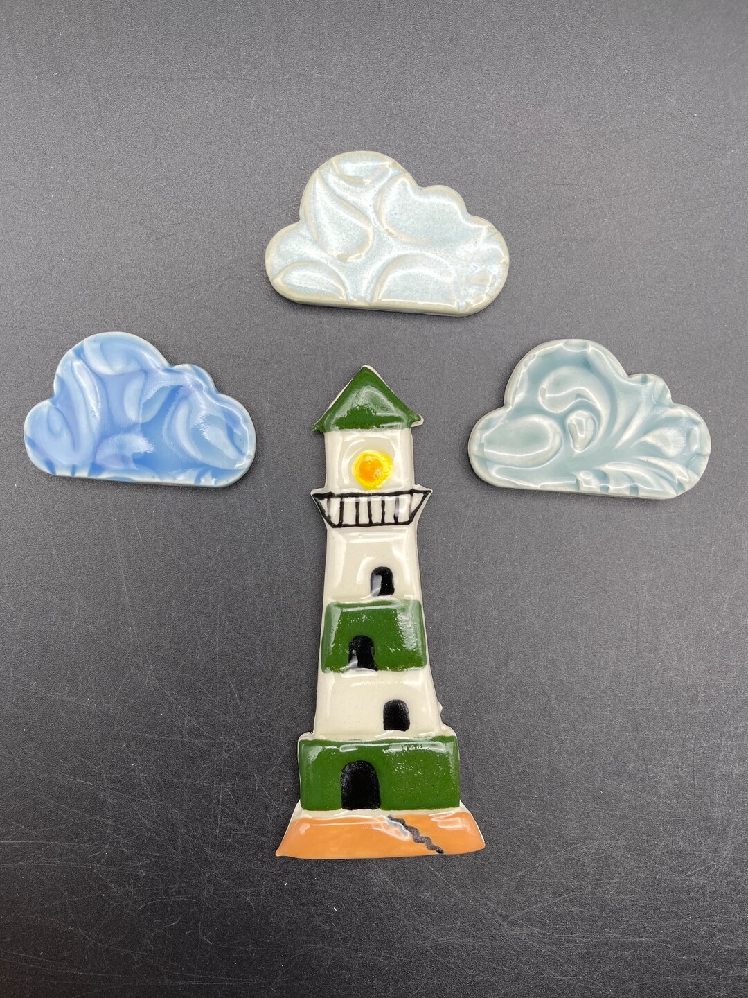 Ceramic Mosaic Lighthouse Tile, With Clouds, Handmade by Fabulousfungi ...