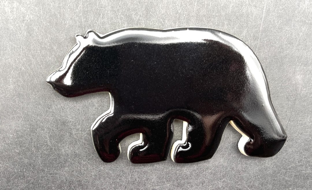 Ceramic Bear Mosaic Tile, Handmade Porcelain Brown Bear Tile by ...