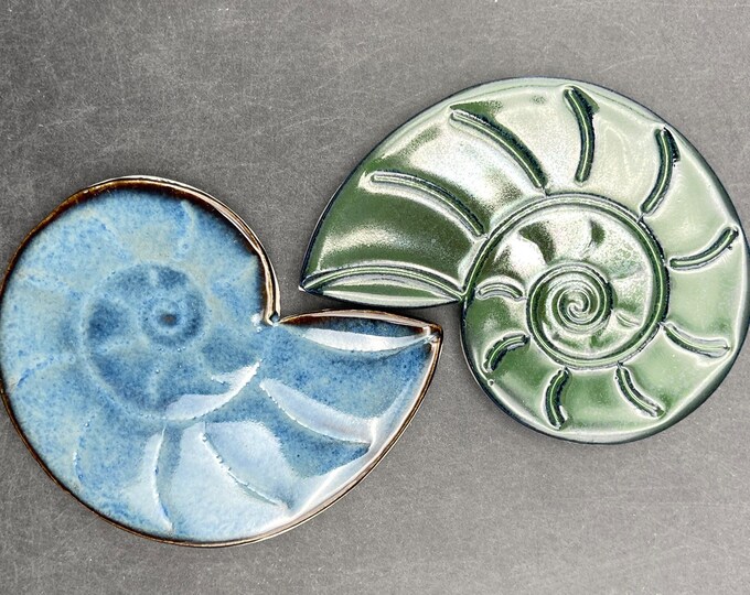 Two Ceramic Mosaic Sea Shell Tiles, Handmade by Fabulousfungi. Indoor ...