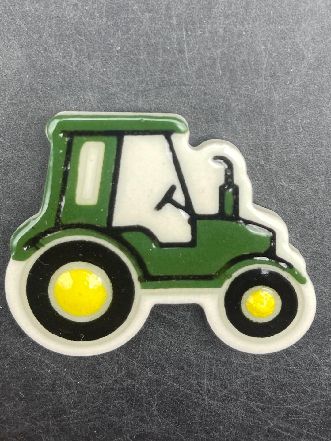One Ceramic Tractor Tile. Handmade by Fabulousfuni. - Etsy