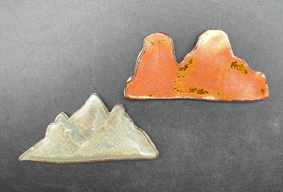 Mountain Range, Set of Two Different Mountains, Ceramic Mosaic Tiles by ...