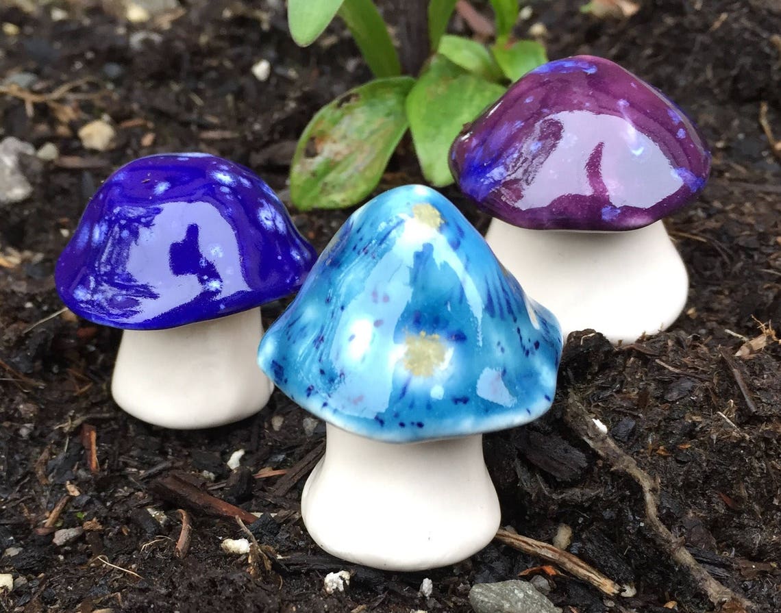Fairy Mushrooms Fabulous Fungi Three Ceramic Toadstools - Etsy