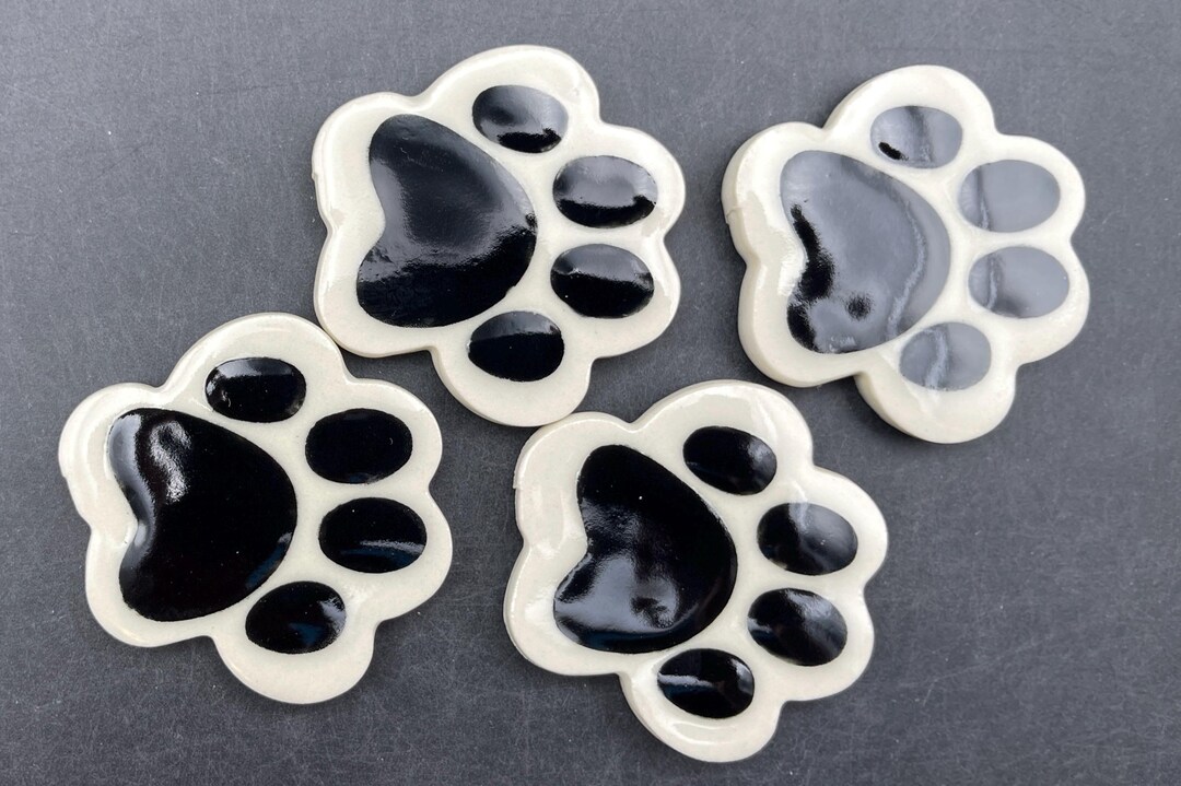 Ceramic Paw Prints, Mosaic Tiles. Ceramic Tiles, Cat or Small Dog Paw ...