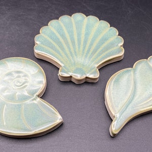 Three Ceramic Mosaic Sea Shell Tiles, Handmade by Fabulousfungi. Indoor ...