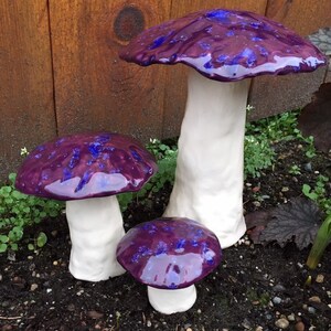 Ceramic Mushrooms Fabulous Fungi Three Large Toadstools - Etsy