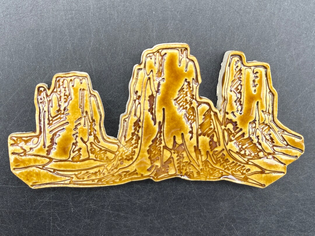 Ceramic Mosaic Sedona Mountain Range Tile. One Handmade Mountain Tile ...