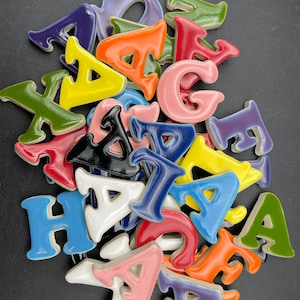 Set of 4 (or More) Ceramic Letters Tiles Indoor/outdoor Use, Mosaics ...