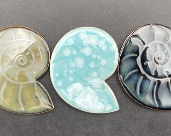 Three Ceramic Mosaic Sea Shell Tiles, Handmade by Fabulousfungi. Indoor ...