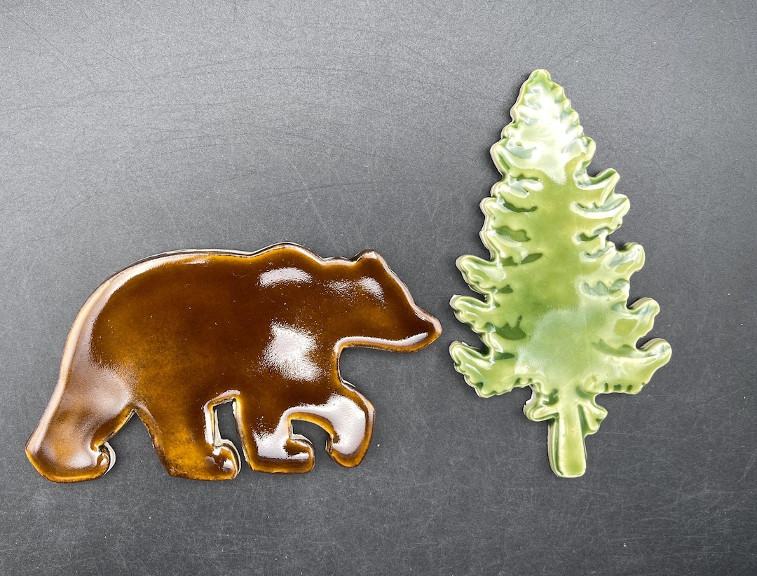 Ceramic Bear Mosaic Tile, Ceramic Tree Mosaic Tiles, Bear and Tree ...