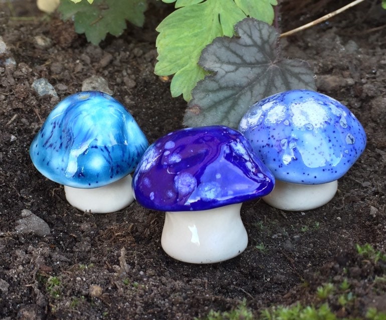 Fairy Mushrooms three Hand Crafted Ceramic Toadstools | Etsy