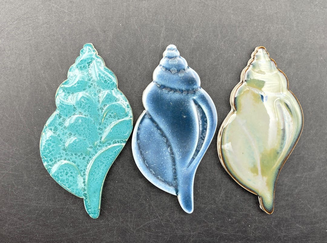 Three Ceramic Mosaic Sea Shell Tiles, Handmade by Fabulousfungi. Indoor ...