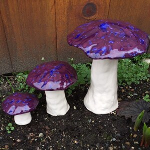 Ceramic Mushrooms Fabulous Fungi Three Large Toadstools - Etsy