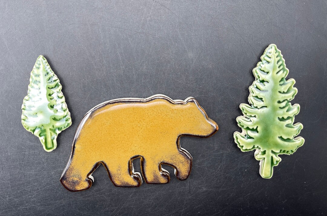Ceramic Bear Mosaic Tile, Ceramic Tree Mosaic Tiles, Bear and Trees ...