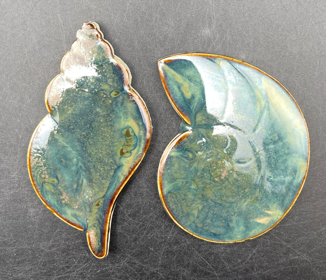 Two Ceramic Mosaic Sea Shell Tiles Handmade by Fabulousfungi. - Etsy