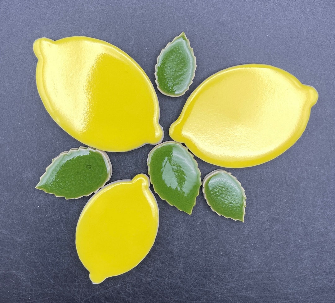 Ceramic Mosaic Tile Lemons. Lemon Tiles Handmade by Fabulousfungi - Etsy