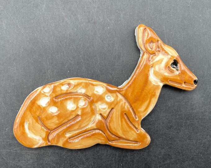 Ceramic Mosaic Deer Tile. Handmade Fawn Tile Crafted by Alex Gardner ...
