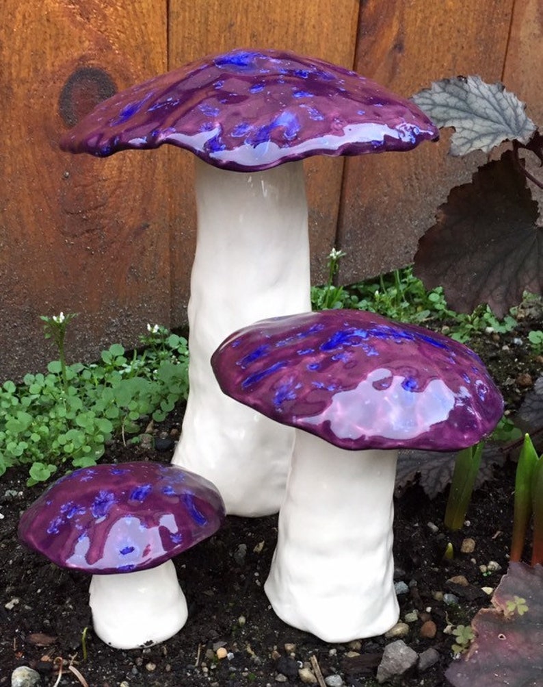 Ceramic mushrooms Fabulous Fungi three large toadstools | Etsy