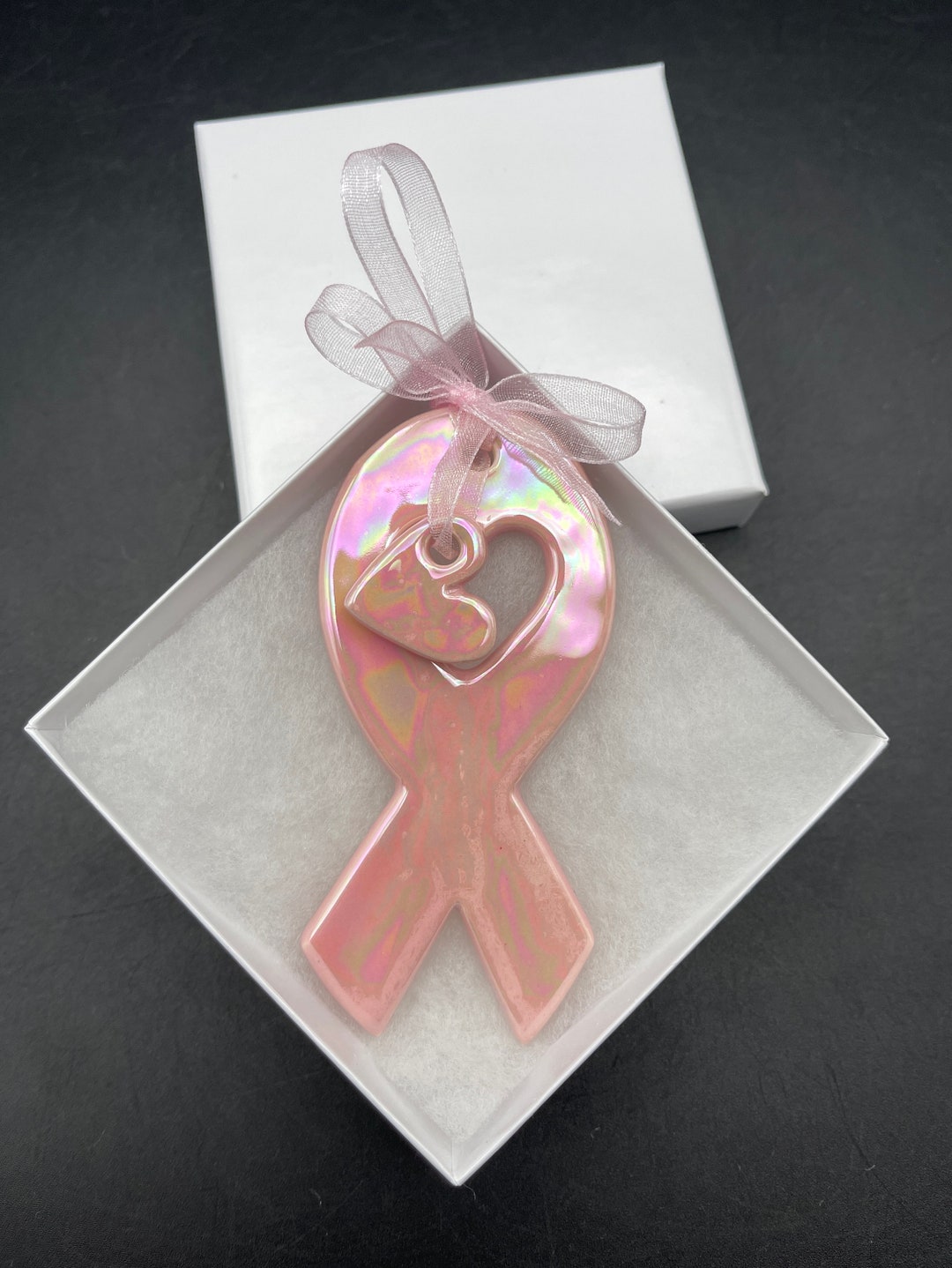 Limited Edition Breast Cancer Ribbon Ornament Handmade - Etsy