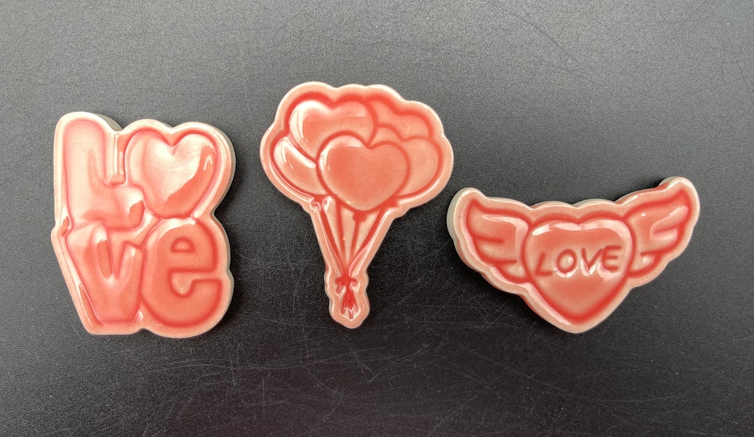 Love Themed Ceramic Mosaic Tiles. Heart Ballon Bouquet Tile, Winged ...