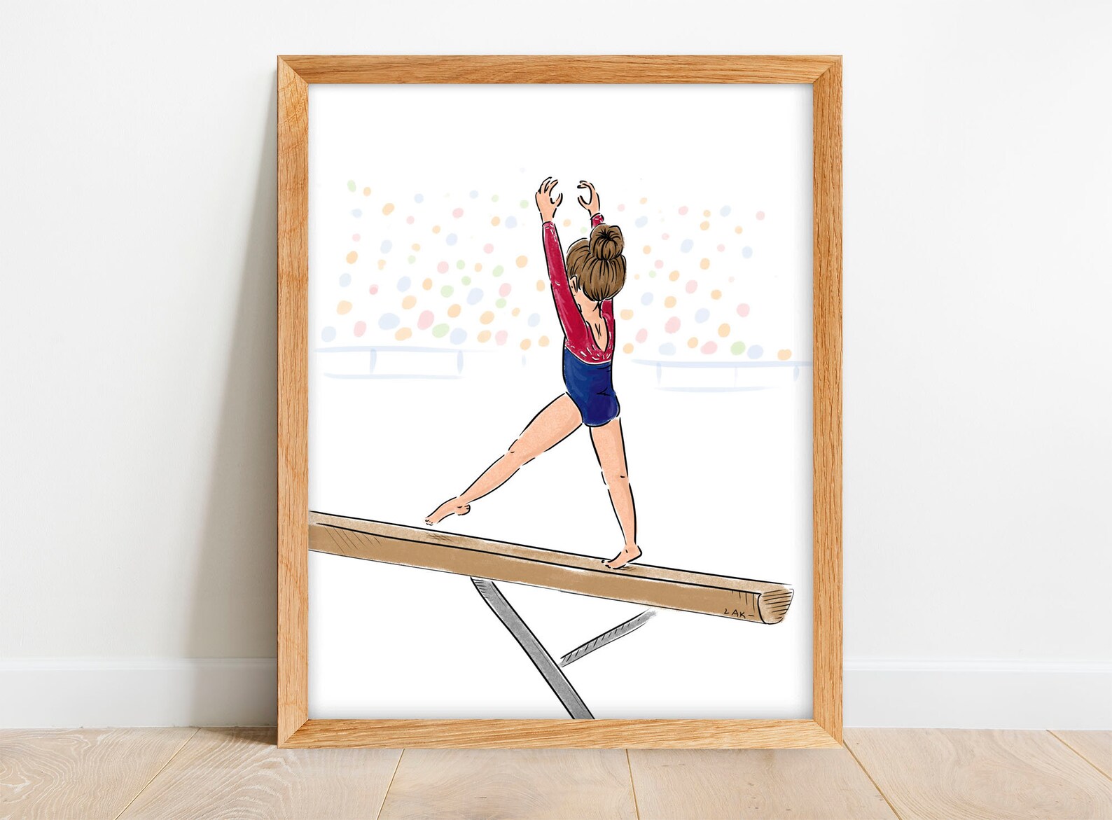 Gymnastics Artwork - Gymnastics Print - Girl Doing Gymnastics - Girl ...