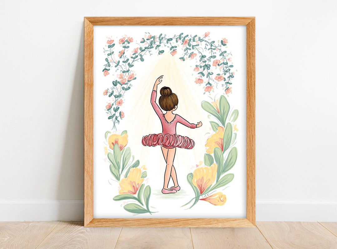 Girl Ballerina Dancing in Flowers - Ballet Art - Ballet Poster for ...