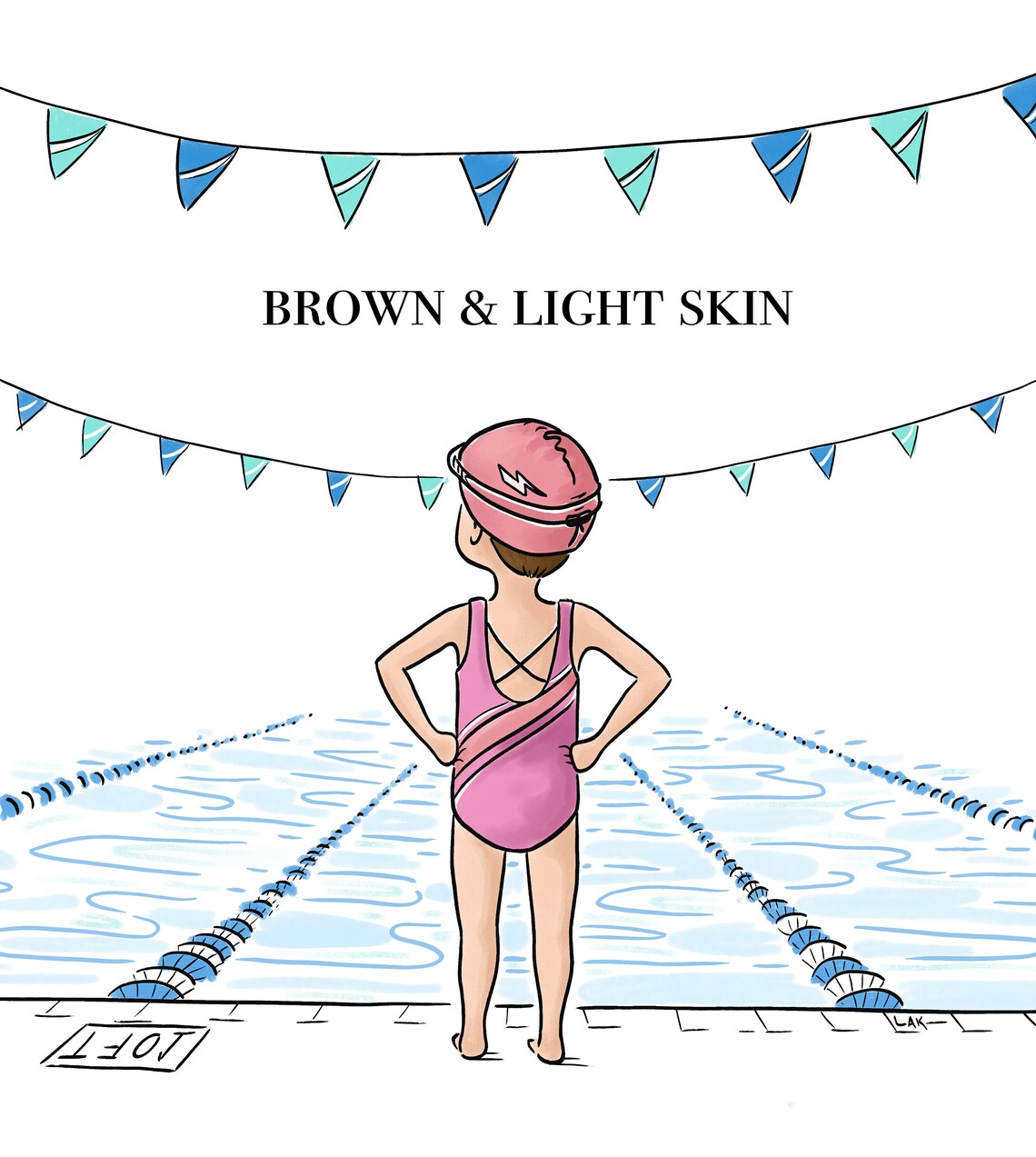 Girl Swimming Print - Drawing of Girl Swimmer - Swim Team Gift - Girl ...