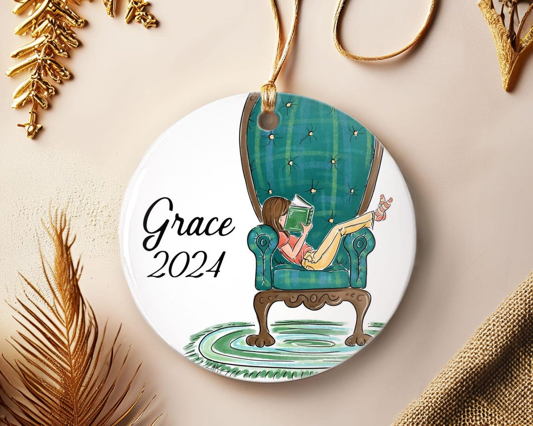Reading Ornament - Ceramic Ornament - Girl Reading Ornament - Gift for ...
