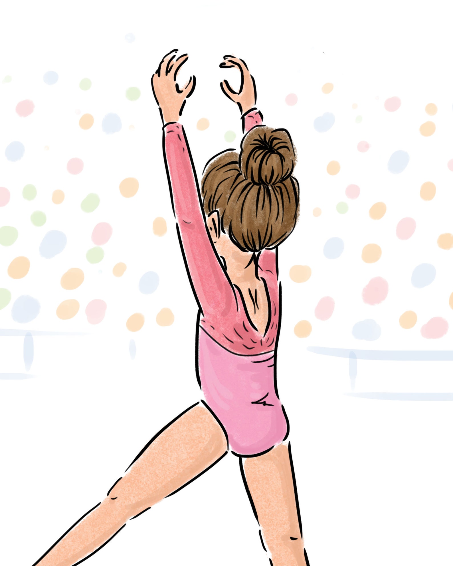 Gymnastics Artwork - Gymnastics Print - Girl Doing Gymnastics - Girl ...