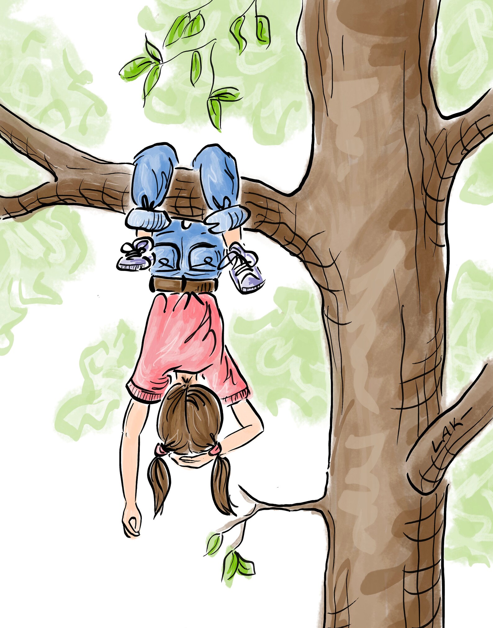 Girl in a Tree Print Cute Art for Girls Room Boho Kids - Etsy