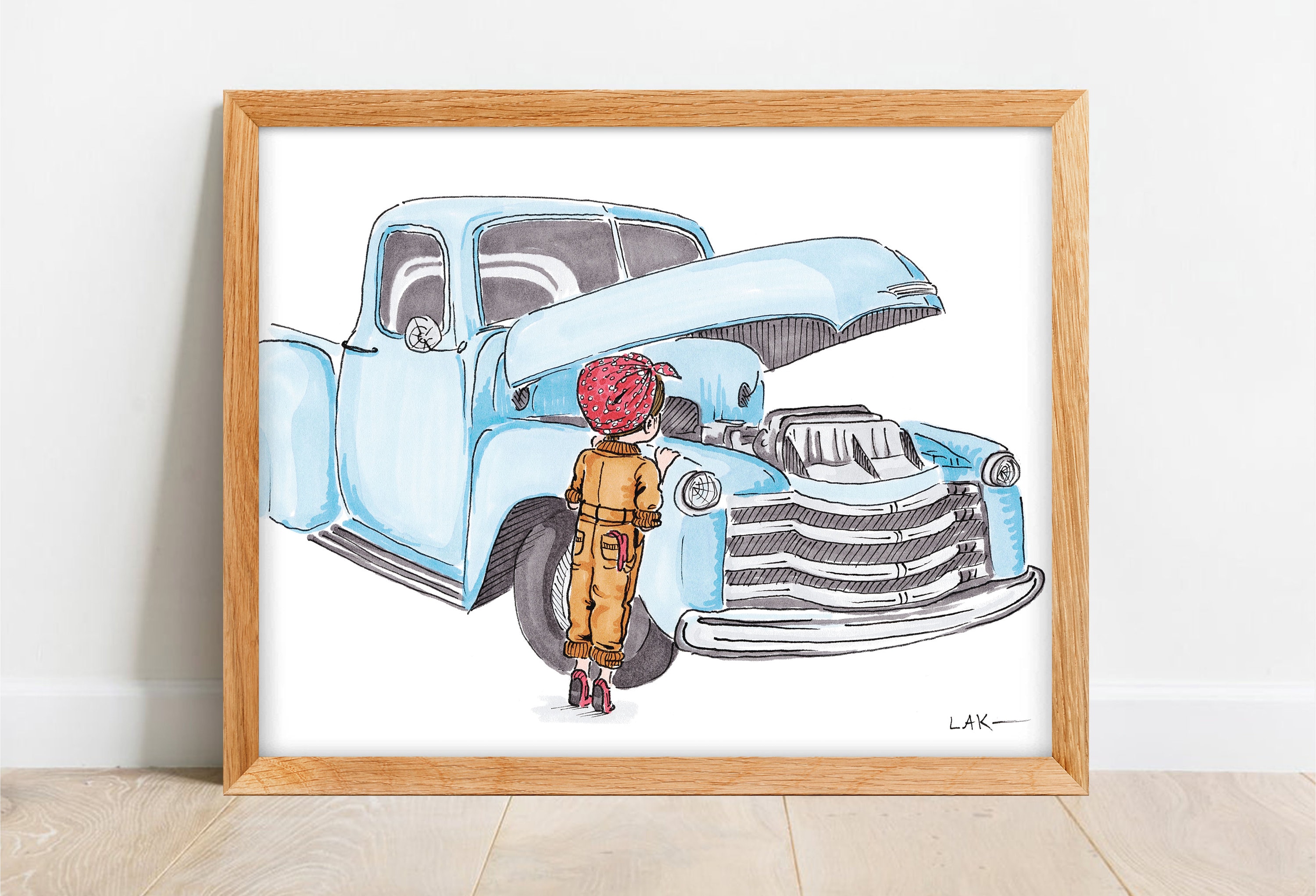 50's Vintage Wall Art Throwback Art Poster American | Etsy