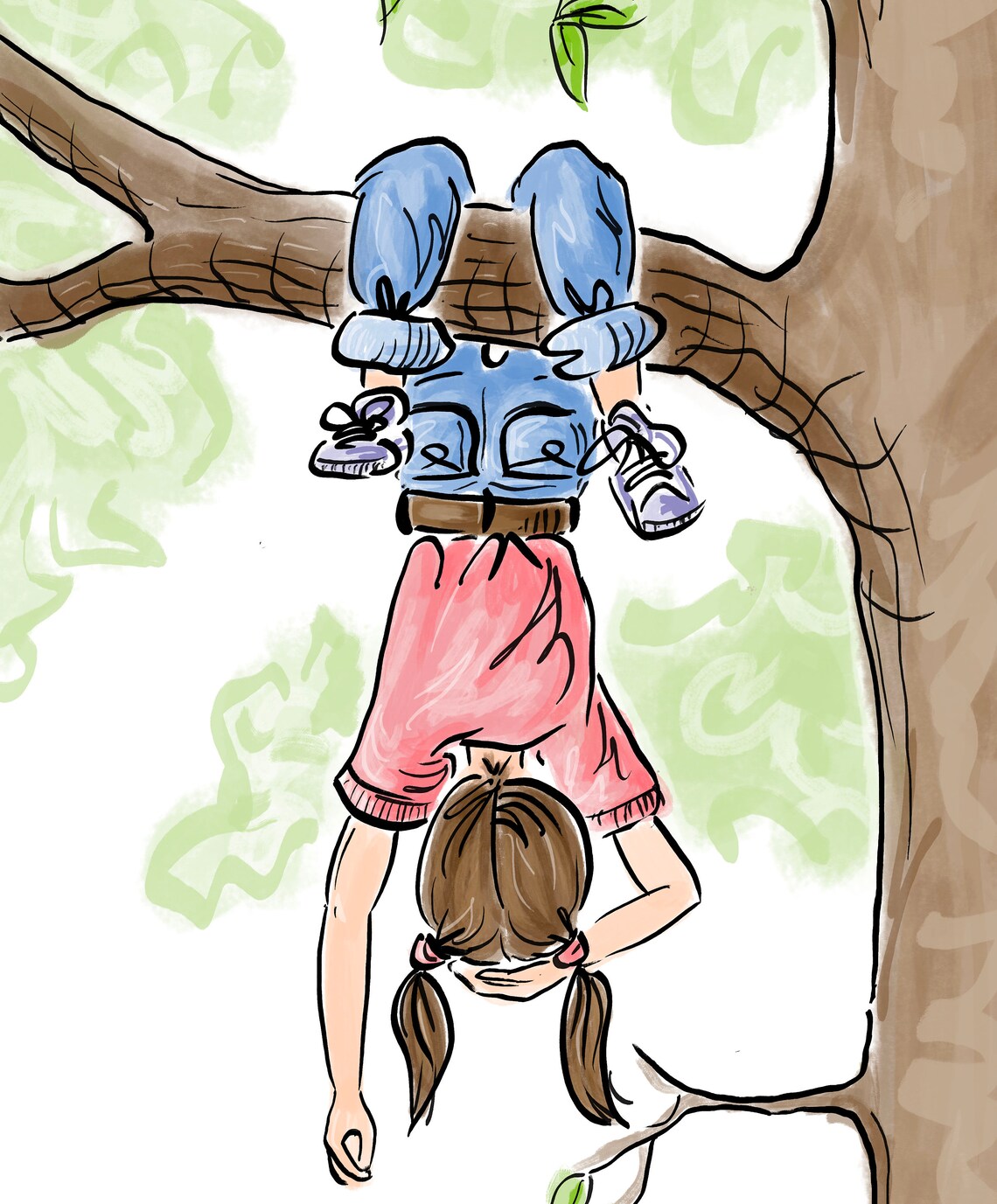 Girl in a Tree Print Cute Art for Girls Room Boho Kids - Etsy