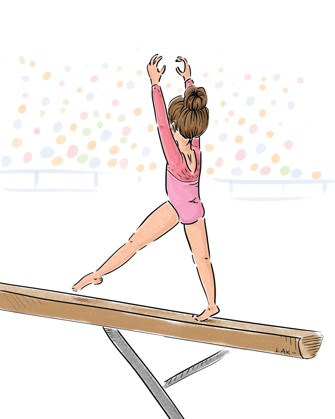 Gymnastics Artwork - Gymnastics Print - Girl Doing Gymnastics - Girl ...