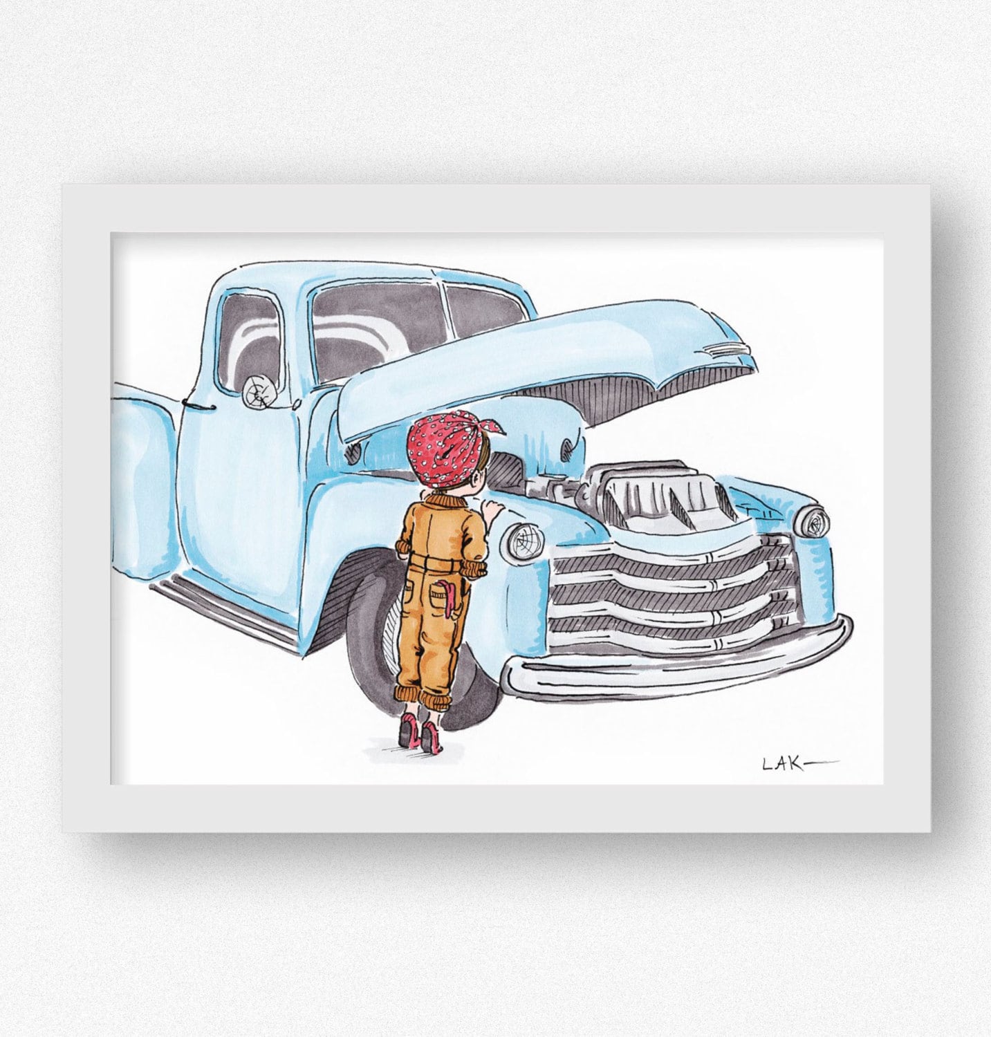 50's Vintage Wall Art Throwback Art Poster American | Etsy