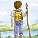 Boy Hiking Art Adventure Boy Print Boy in Nature Print - Etsy