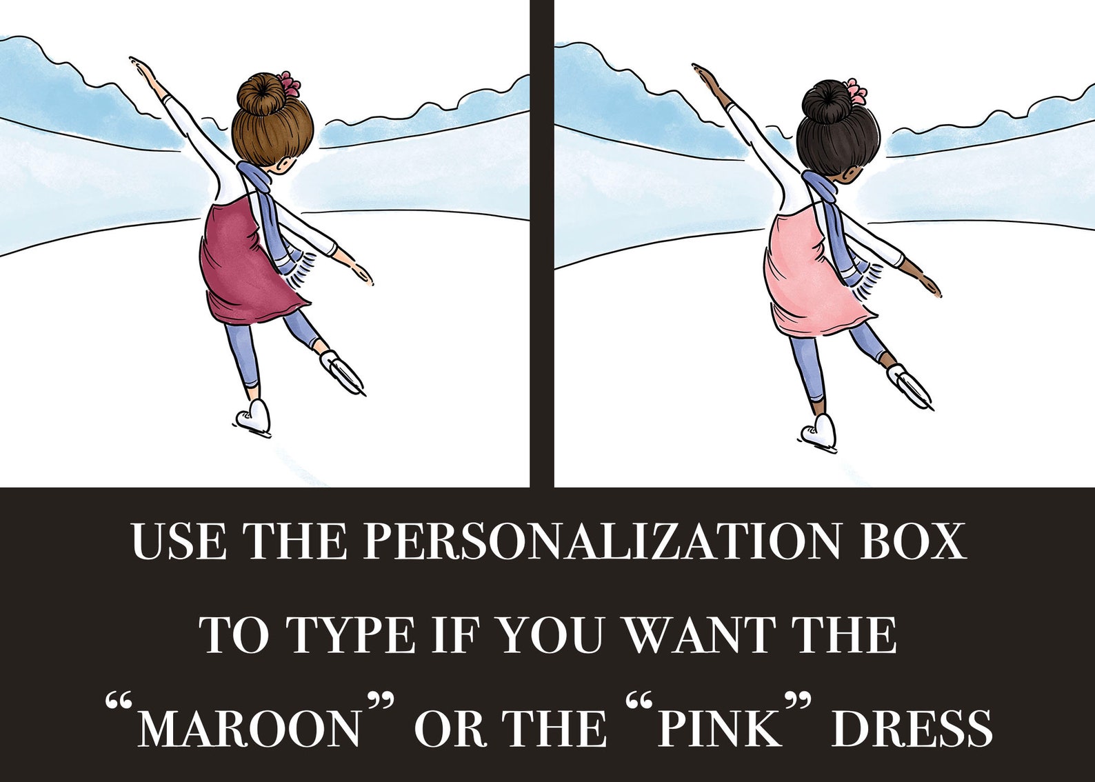 Girl Ice Skating Print Figure Skater Art Ice Dancing | Etsy