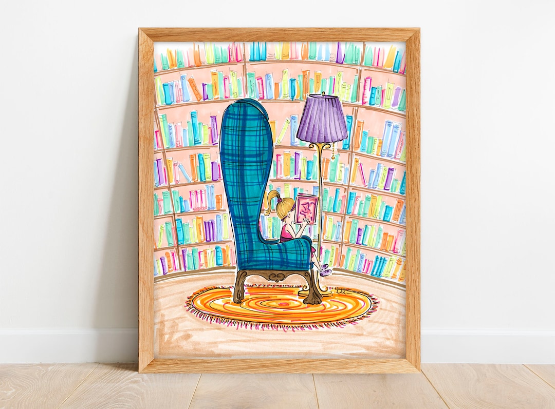 Reading Nook Artwork - Book Nook Print - Reading Corner Art - Classroom ...