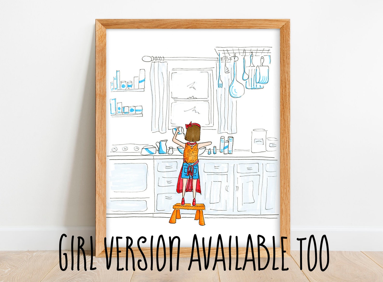 Boy Baking Boy Cooking Chef Art Kids in the Kitchen - Etsy