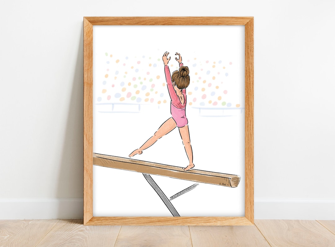 Gymnastics Artwork - Gymnastics Print - Girl Doing Gymnastics - Girl ...