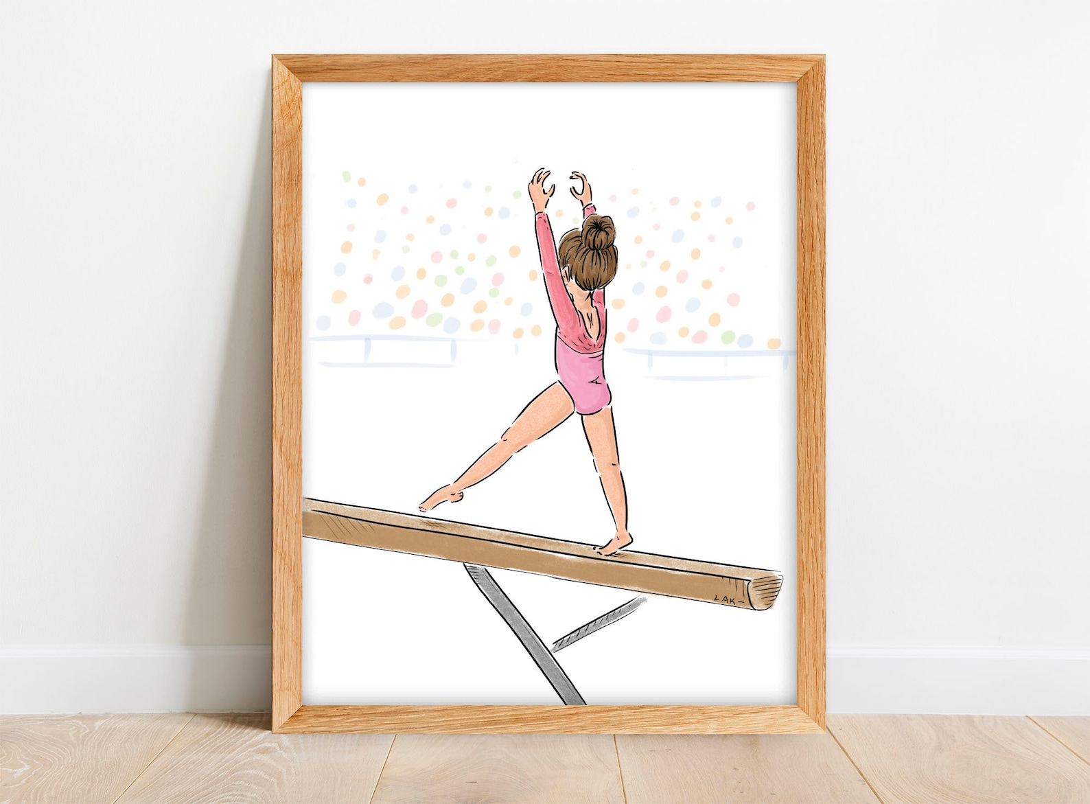 Gymnastics Artwork - Gymnastics Print - Girl Doing Gymnastics - Girl ...