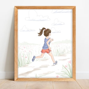 Girl Running Cross Country Runner Gift for Runner Triathlete Trail ...