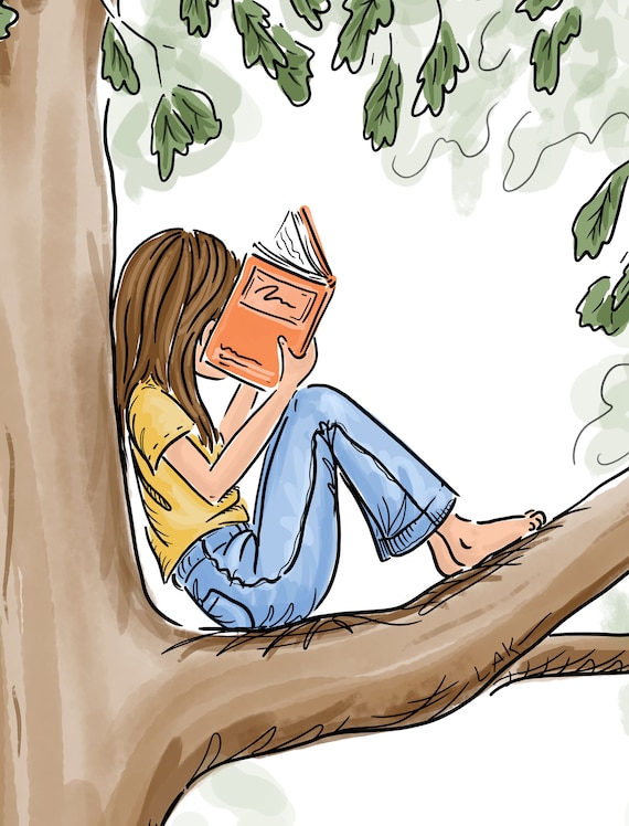 Ragazza Che Legge Un Libro Di Disegno