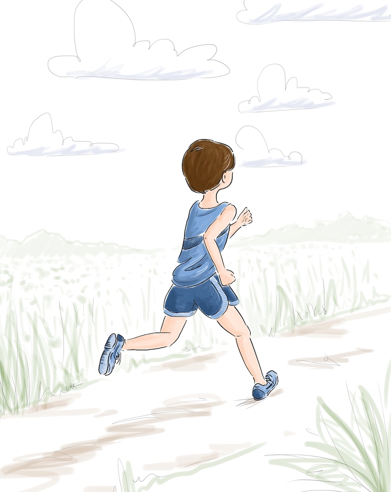 Boy Running Print - Boys Cross Country Art - Trail Running - Triathalon ...
