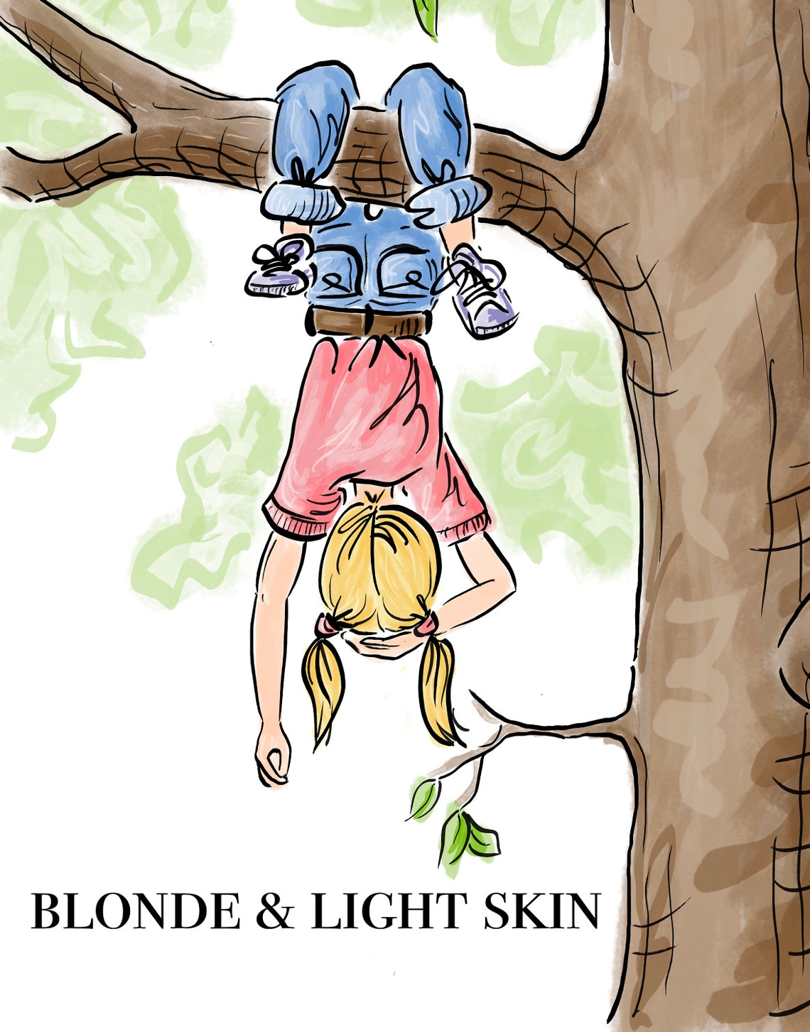 Girl in a Tree Print Cute Art for Girls Room Boho Kids | Etsy