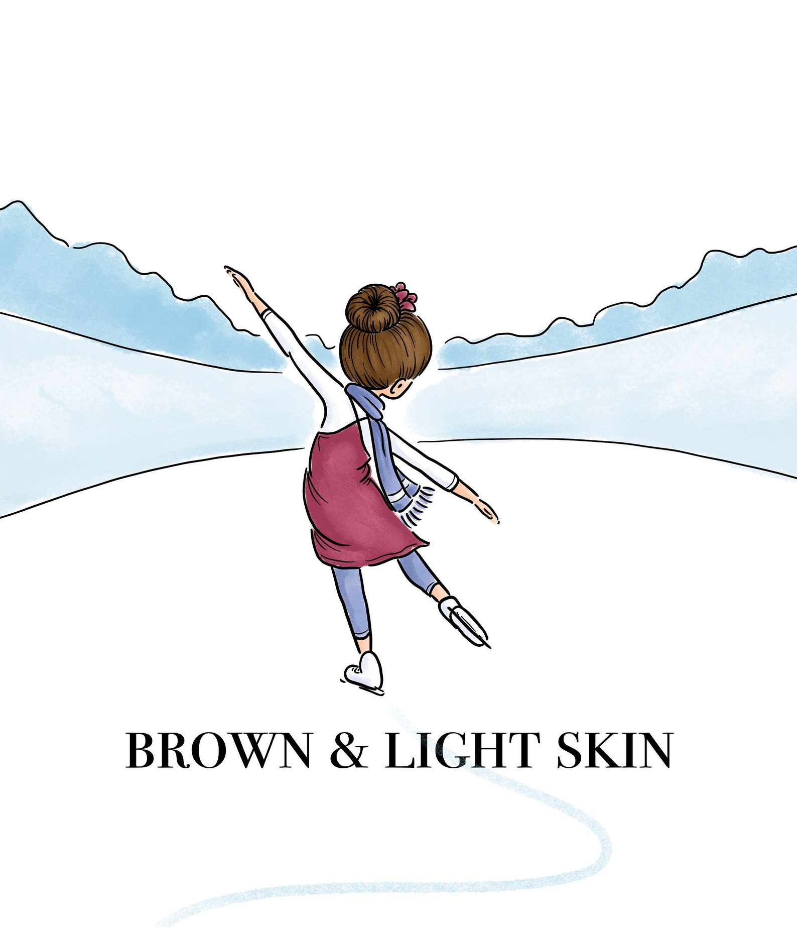 Girl Ice Skating Print Figure Skater Art Ice Dancing | Etsy