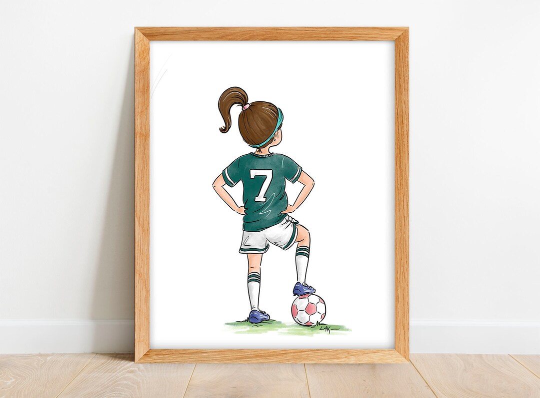 Girls Soccer Print - Girls Soccer Art - Personalized Soccer Gift for ...