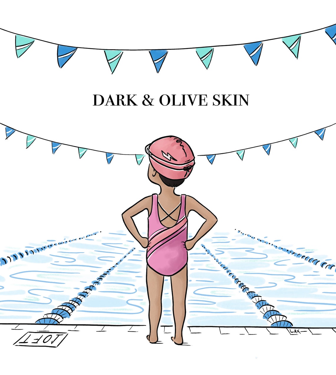 Girl Swimming Print - Drawing of Girl Swimmer - Swim Team Gift - Girl ...