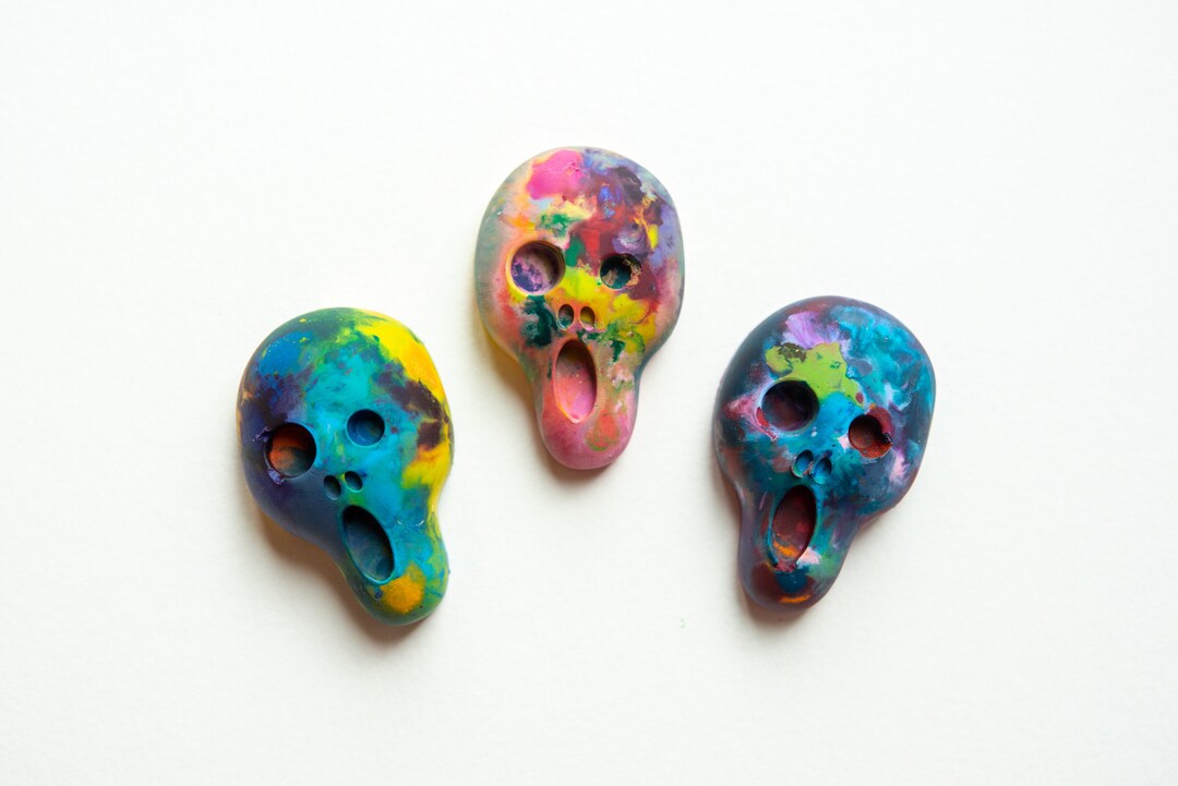 Skulls "the Scream" Rainbow Crayons Set - Etsy